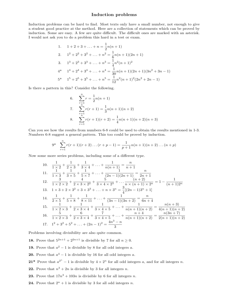 Proof By Induction Problems 24 09 23
