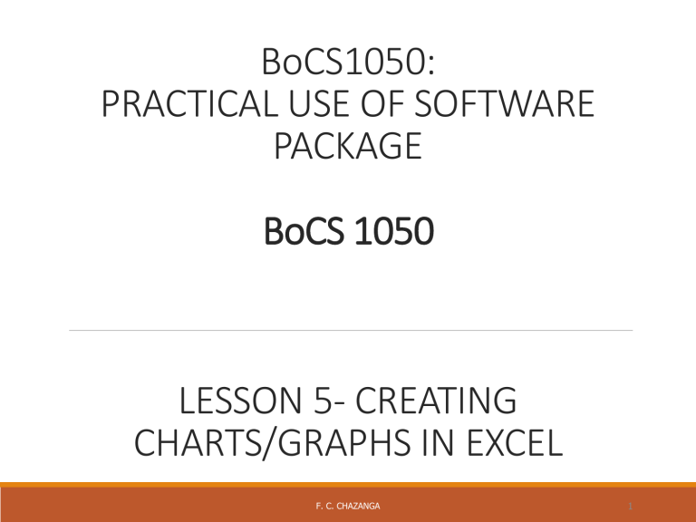 Lesson 6 Creating Excel Charts