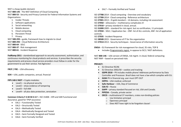 CCSP cheatsheets 04 2021 CCSP cheatsheets 04 2021
