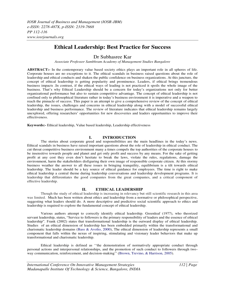 Ethical Leadership: Best Practices for Success