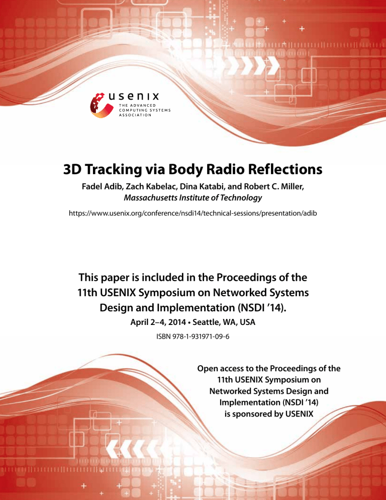 3D Body Tracking via Radio Reflections: WiTrack System