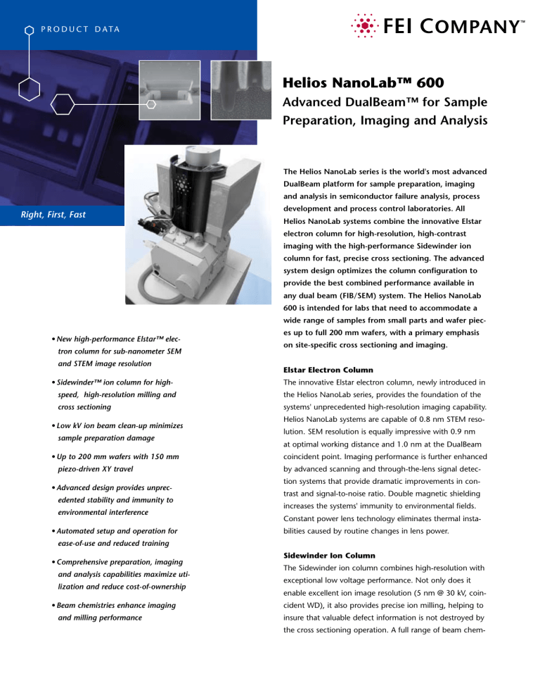 Helios NanoLab 600: DualBeam System for Sample Analysis