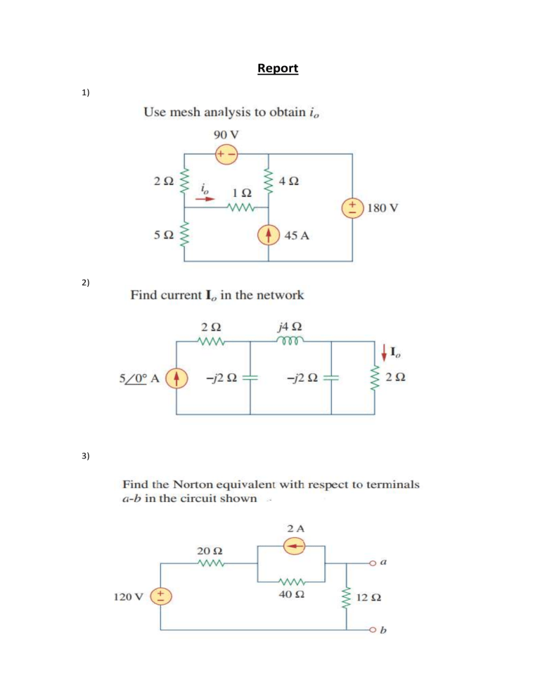 Electrical Circuit Analysis Report Electrical Circuit Analysis Report
