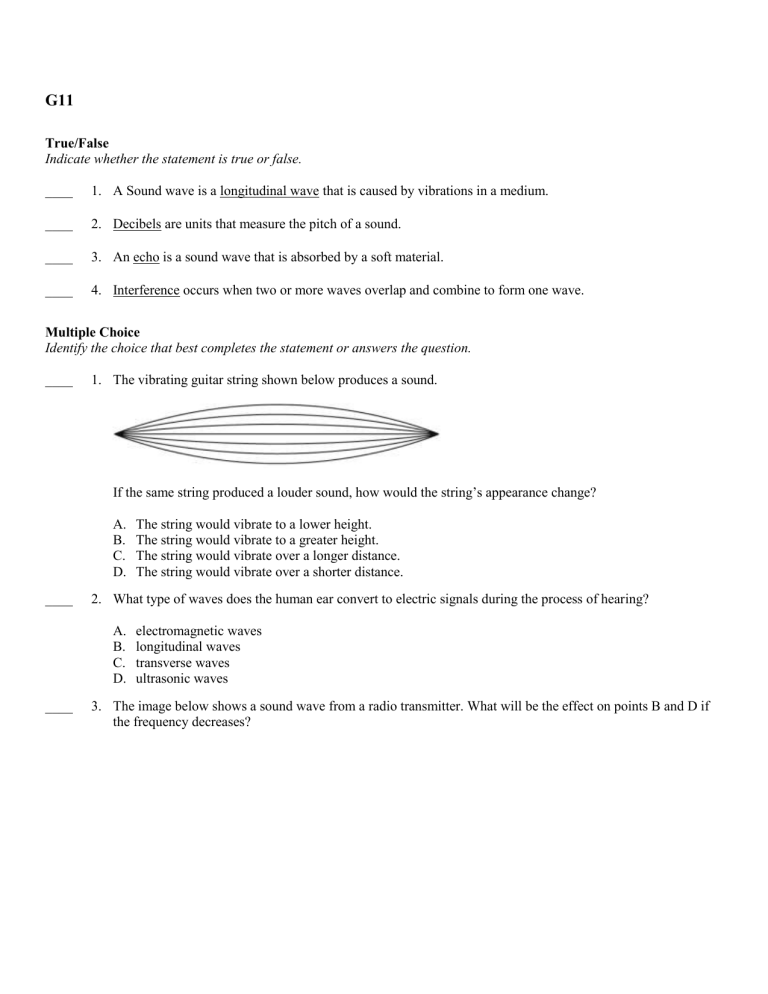 Sound Waves Test: Middle School Physics