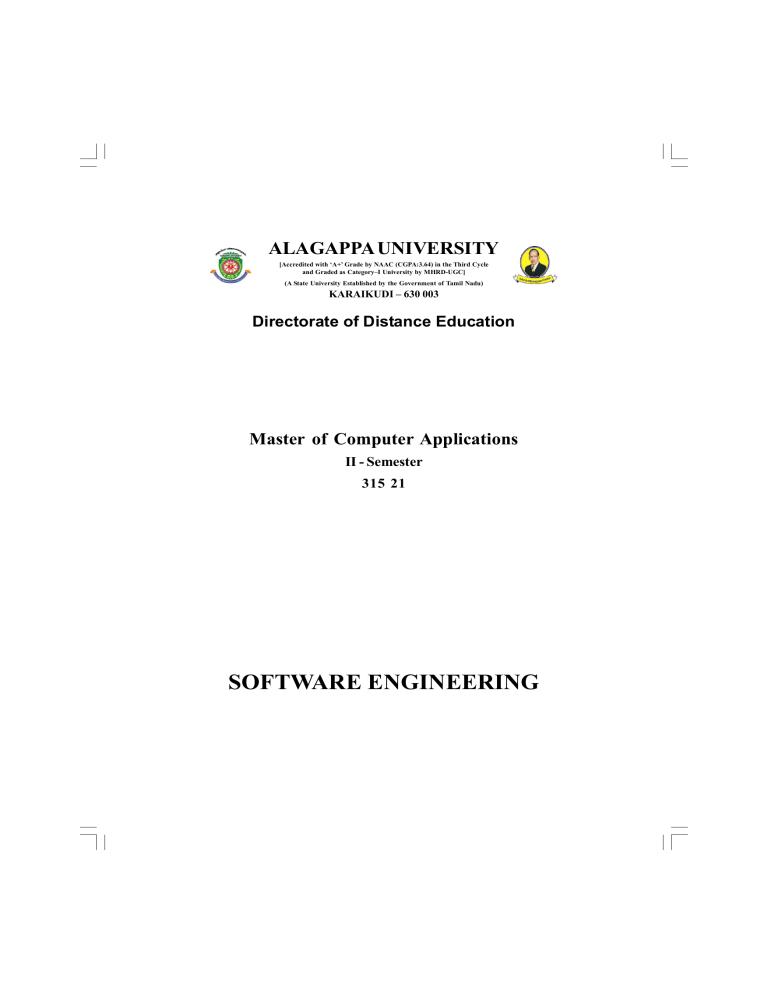 Software Engineering Coursebook - Alagappa University