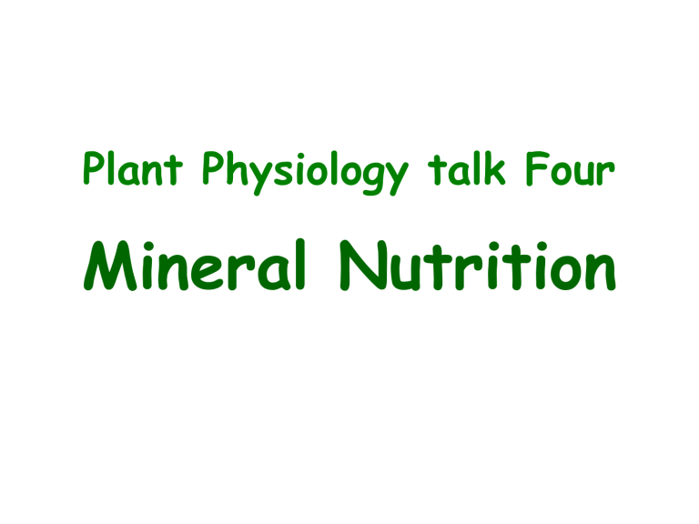 Plant Mineral Nutrition: Essential Nutrients & Acquisition