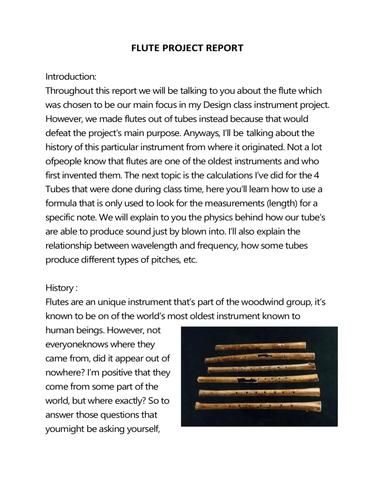 Flute Project Report: History, Physics, and Construction