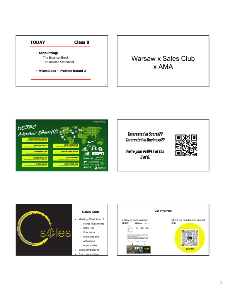 Accounting Basics & Student Clubs Presentation