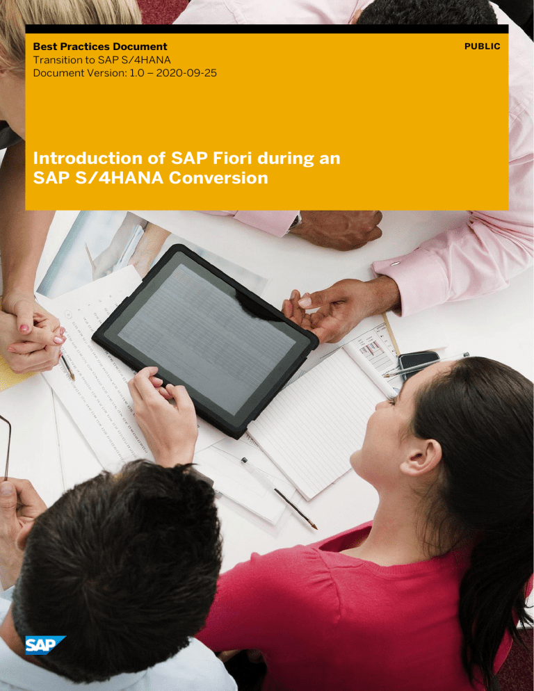 Introduce of SAP Fiori during an SAP S4hana conversion