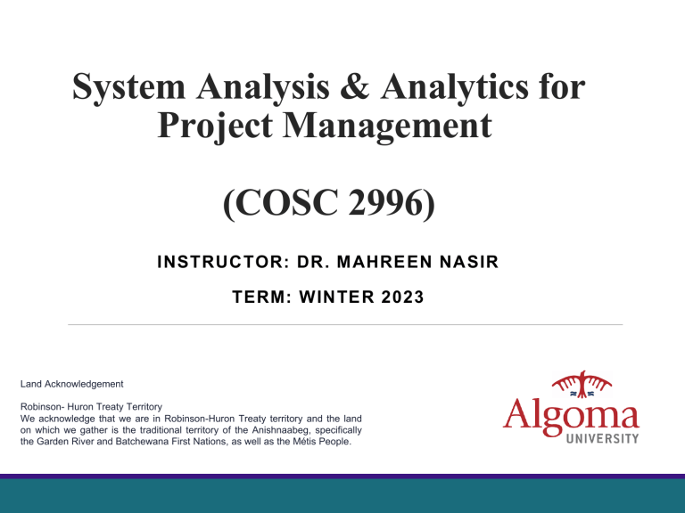 System Analysis & Project Management Presentation