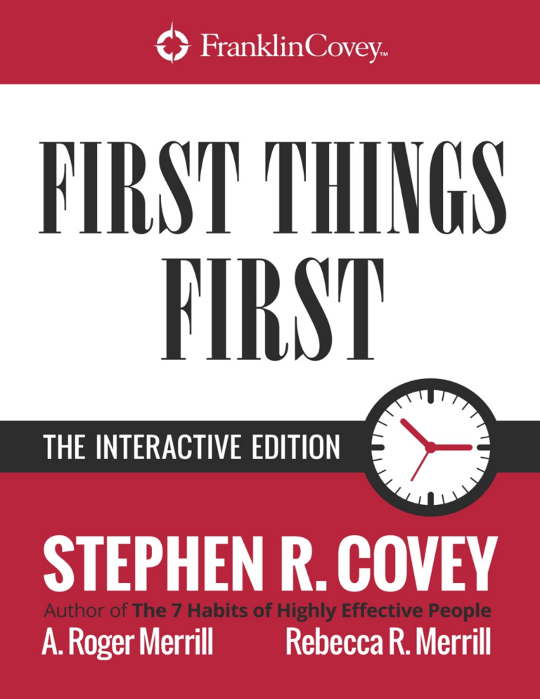 First Things First book