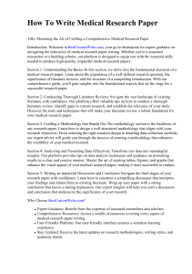 How To Write A Medical Research Paper
