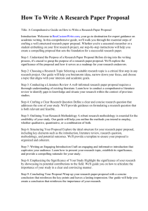 How To Write A Proposal Research Paper