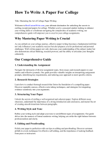 How To Write A Professional Paper