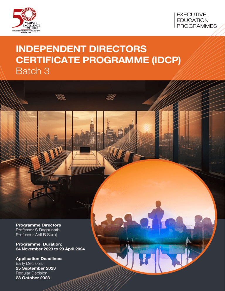 IIMB Independent Directors Certificate Programme (IDCP)