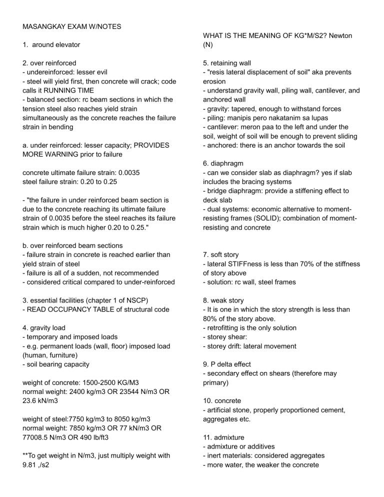 Civil Engineering Exam Notes