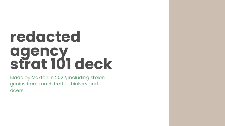 Agency Strategy 101 Deck