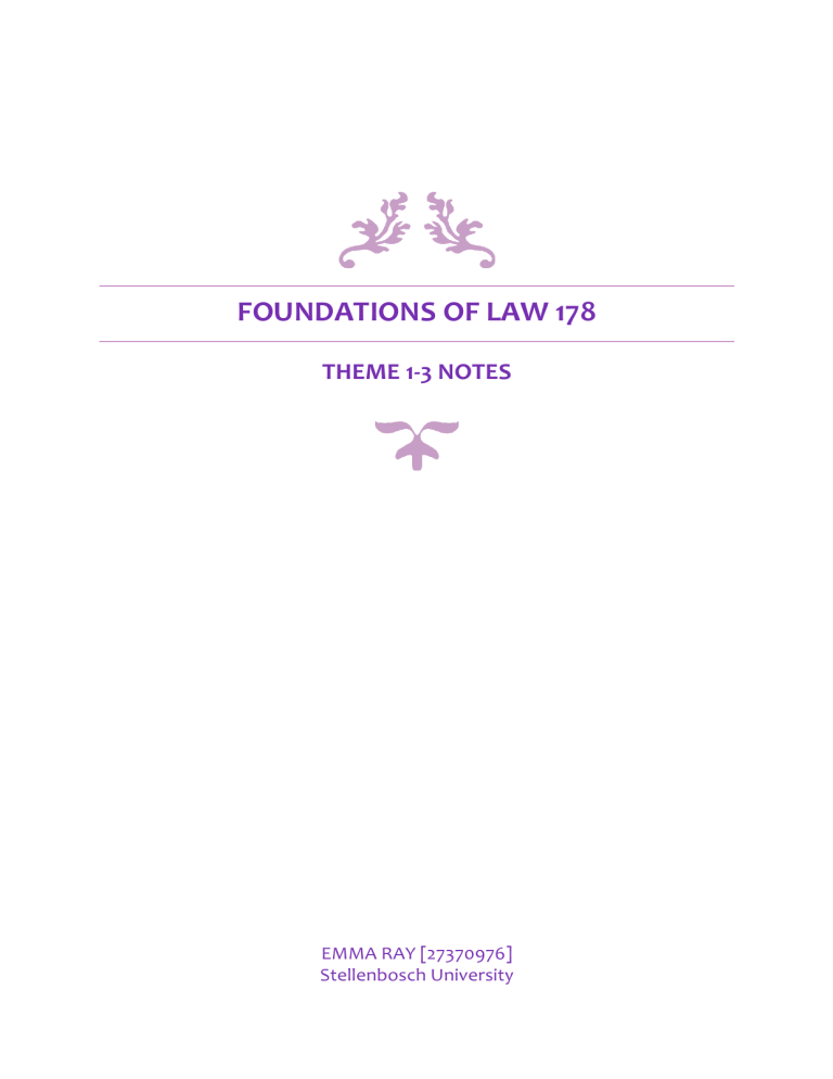 Foundations of Law Course Notes
