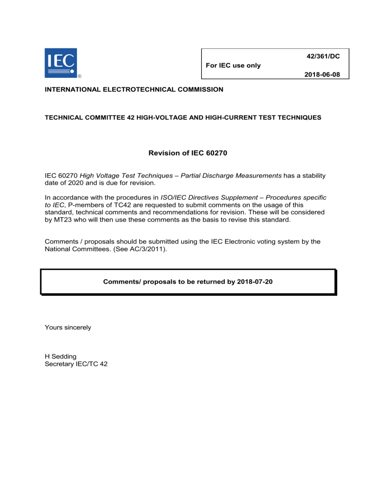 IEC 60270 Revision: Partial Discharge Measurement Standard