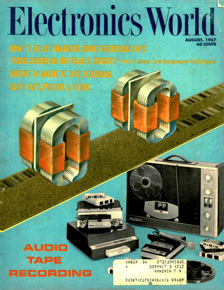 Electronics World Magazine, August 1967