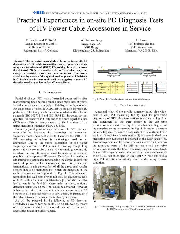 On-site PD Diagnosis of HV Power Cable Accessories