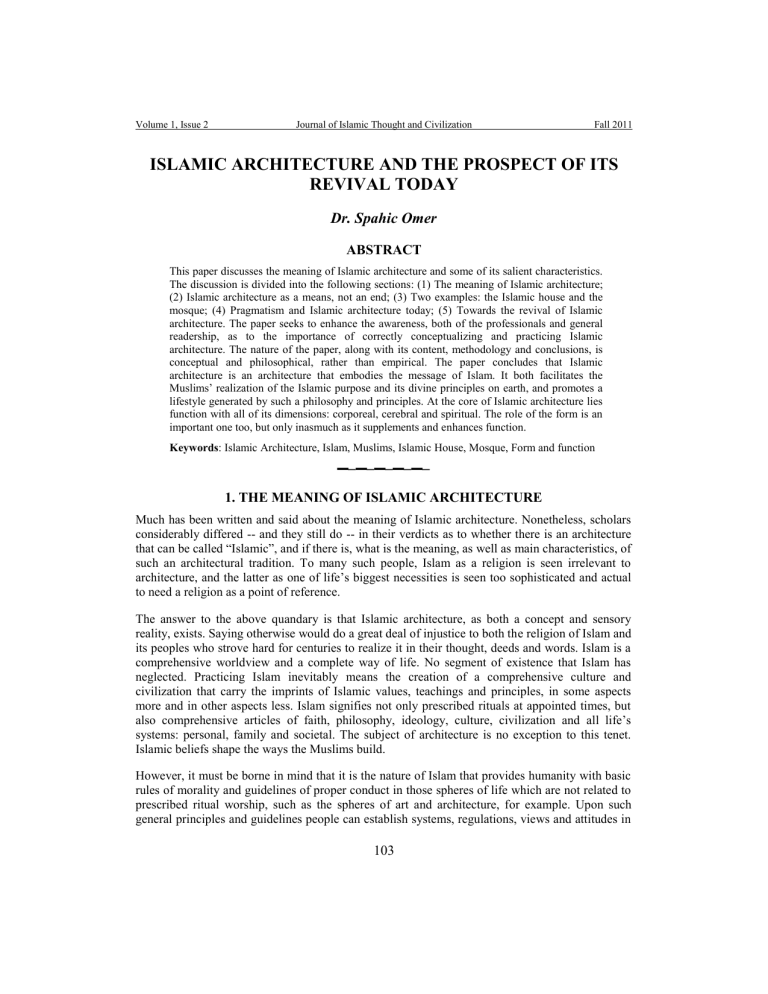 Islamic Architecture: Meaning, Function, and Revival