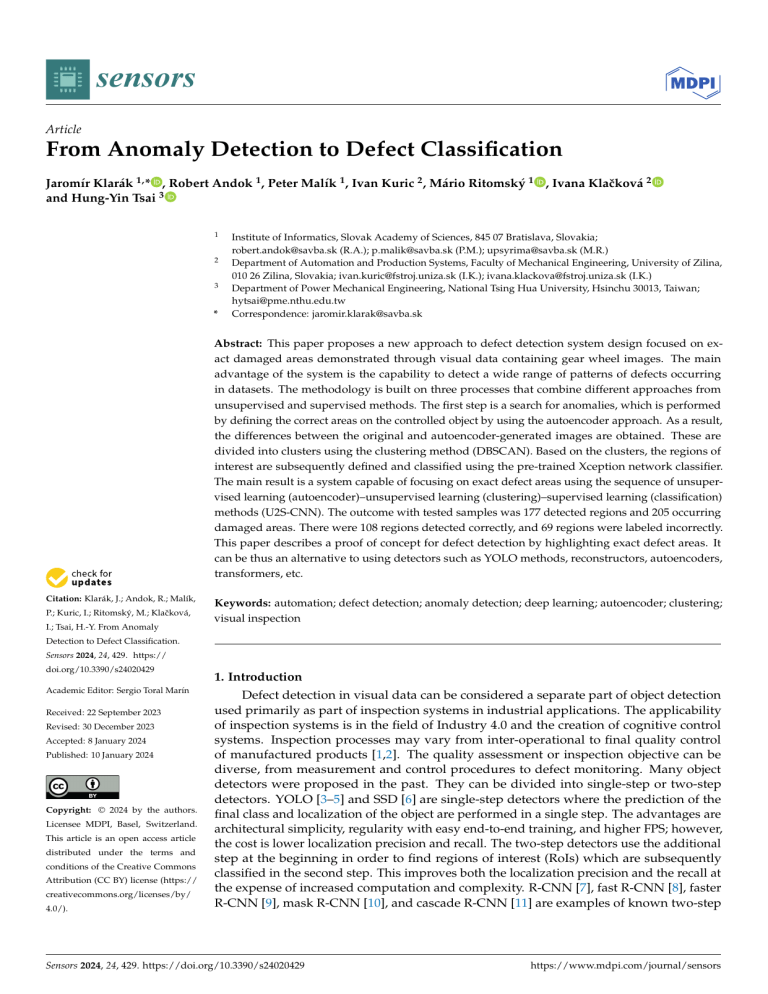Anomaly Detection To Defect Classification