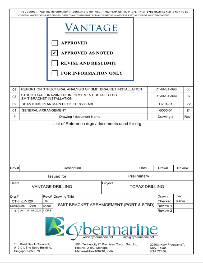 Smit Bracket Arrangement Technical Drawing