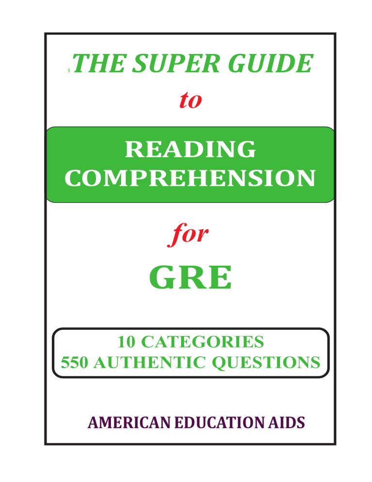 pdfcoffee.com gre-reading-comprehensionpdf-pdf-free