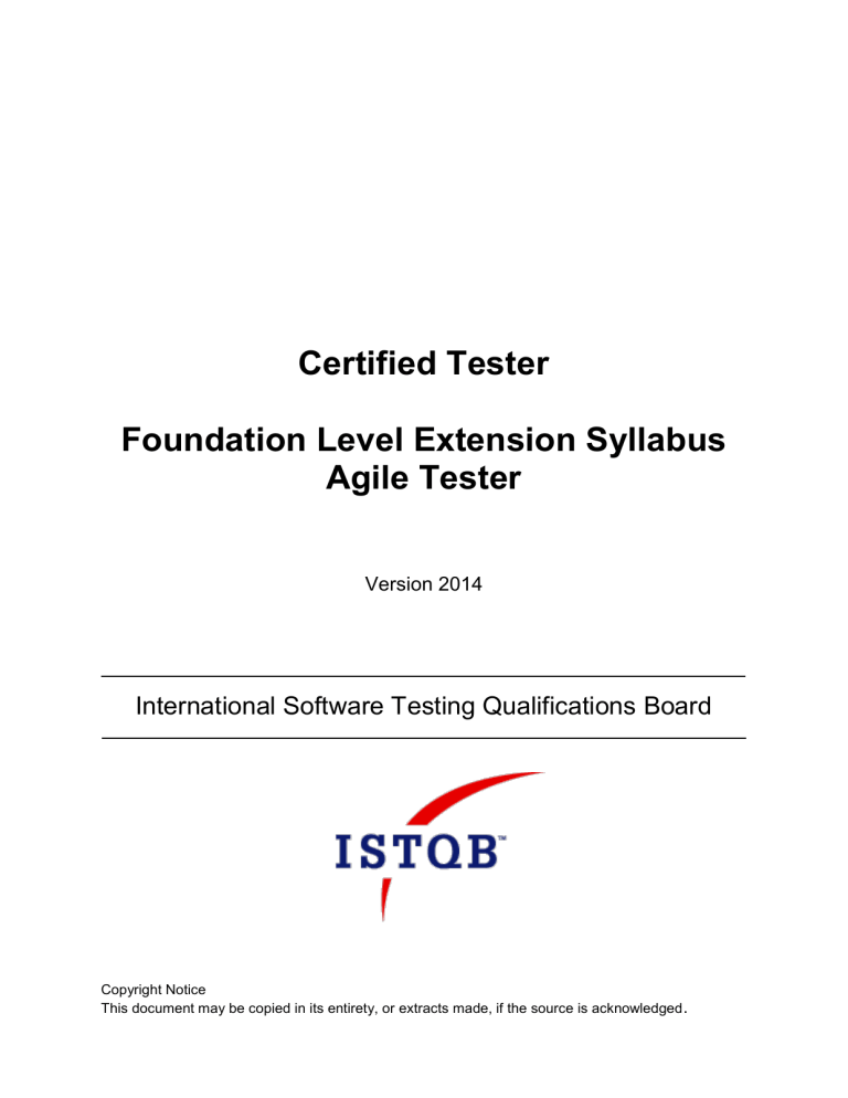 ISTQB-CTFL-AT Syllabus v1.0 ISTQB-CTFL-AT Syllabus v1.0