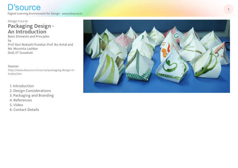 Packaging Design: An Introduction Course Material
