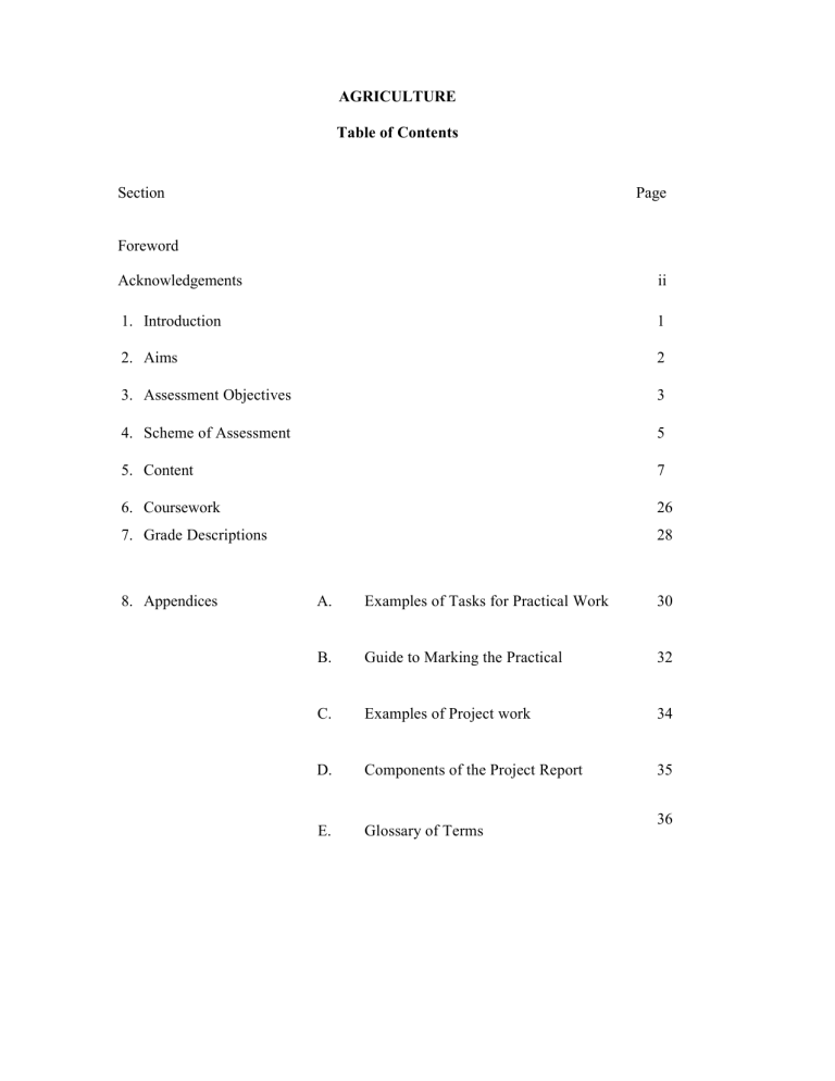 0599-BGCSE-AGRICULTURE syllabus
