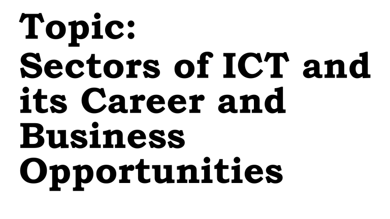 ICT Sectors & Career Opportunities Lesson Plan