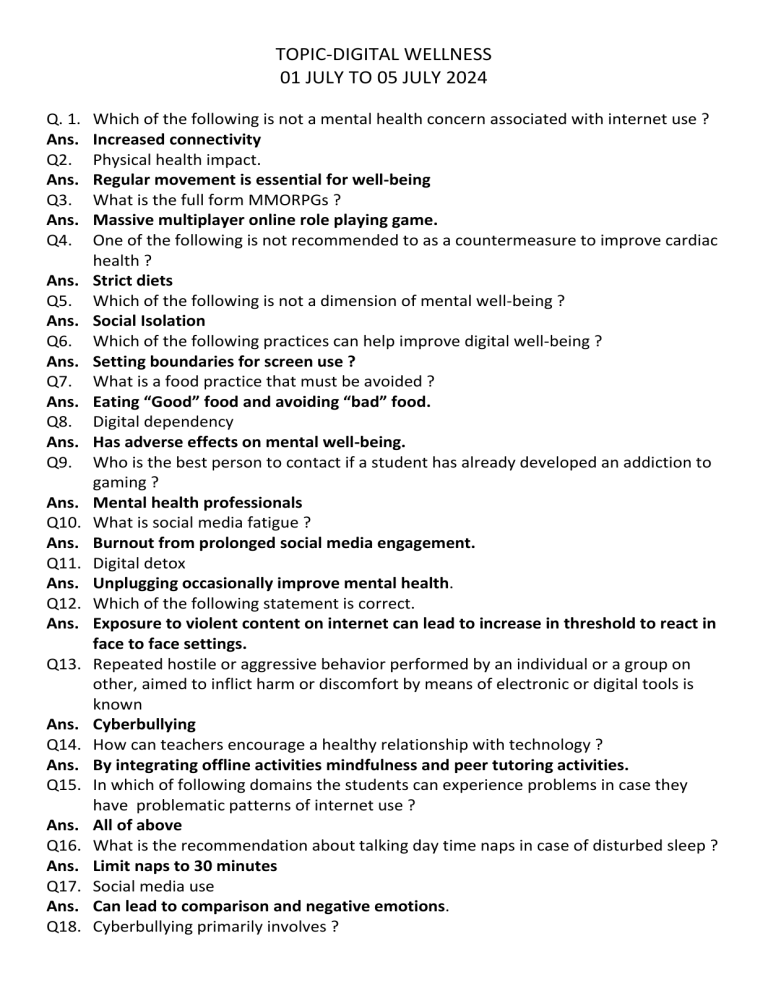 Digital Wellness Q&A: Mental Health, Cyberbullying, Tech Use