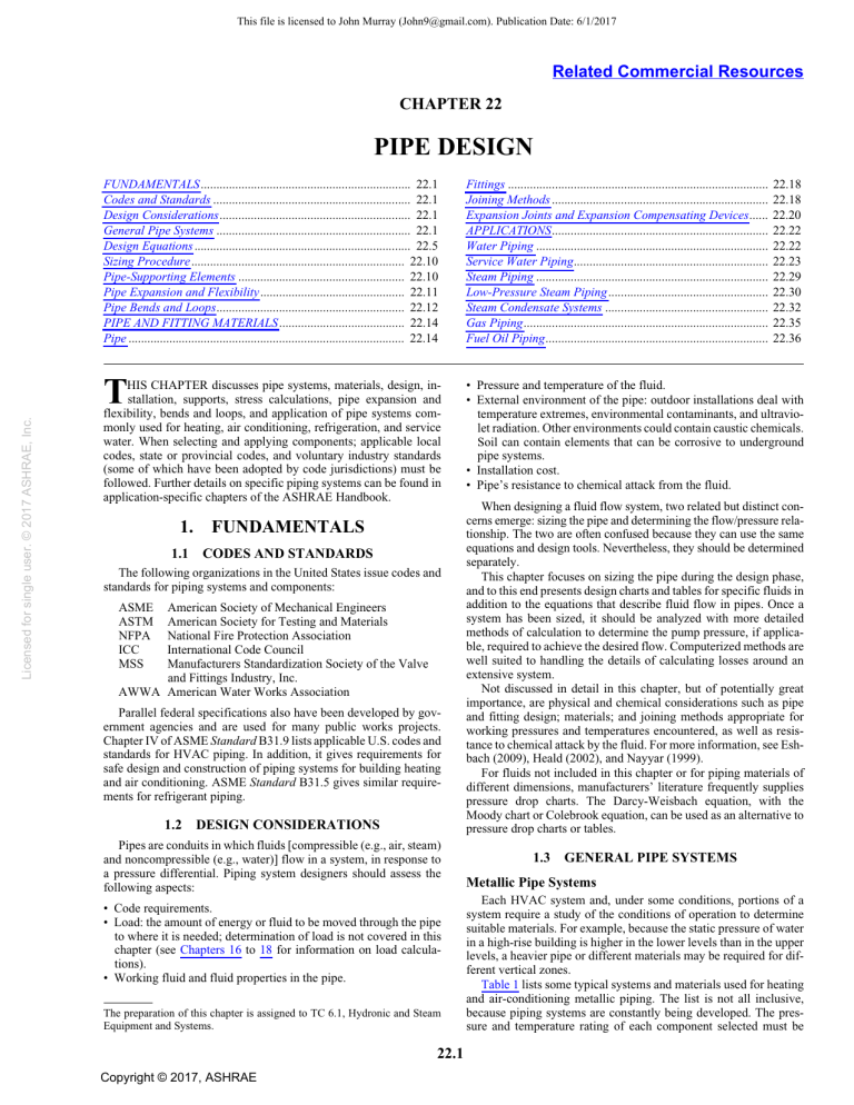 Pipe Design Fundamentals & Materials