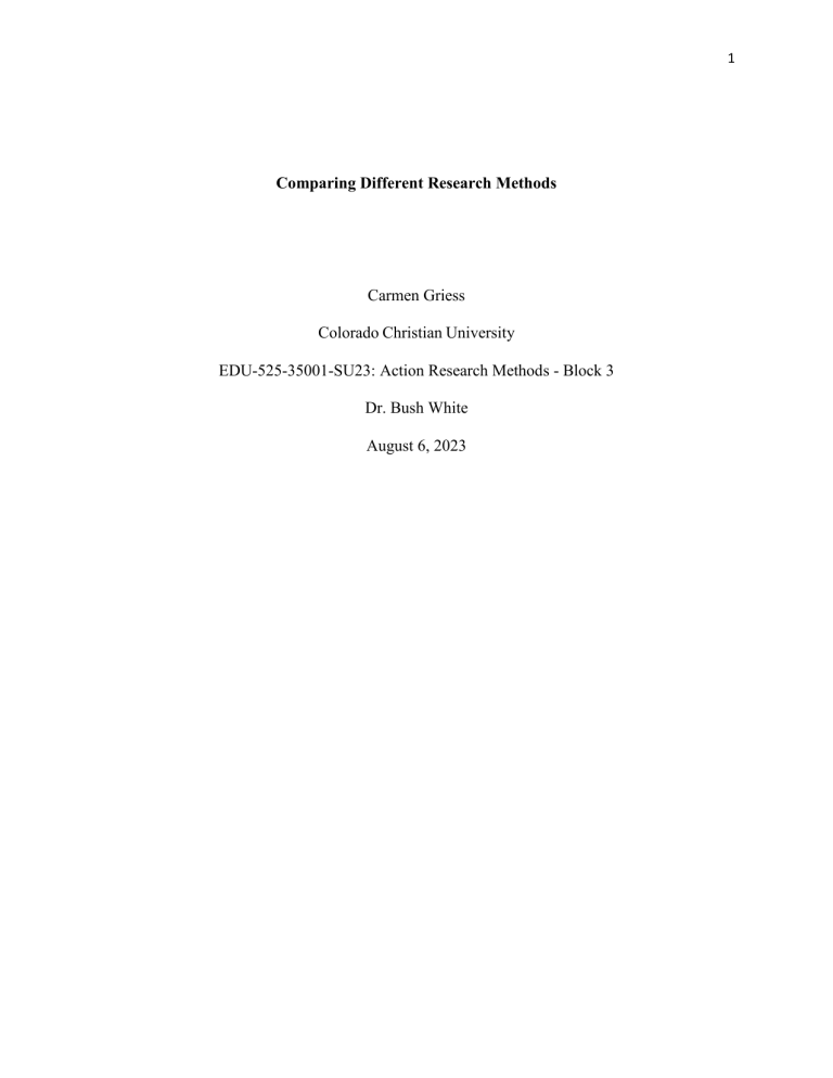 Comparing Research Methods in Education