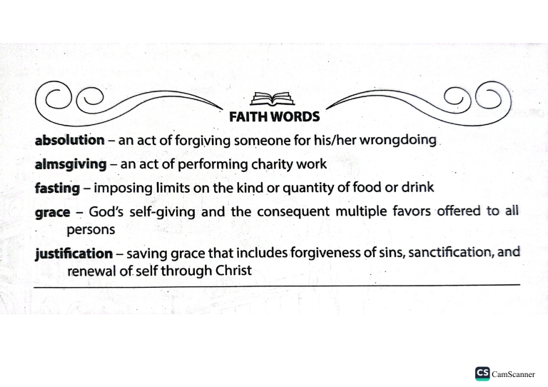 Faith Words: Definitions of Absolution, Almsgiving, and More