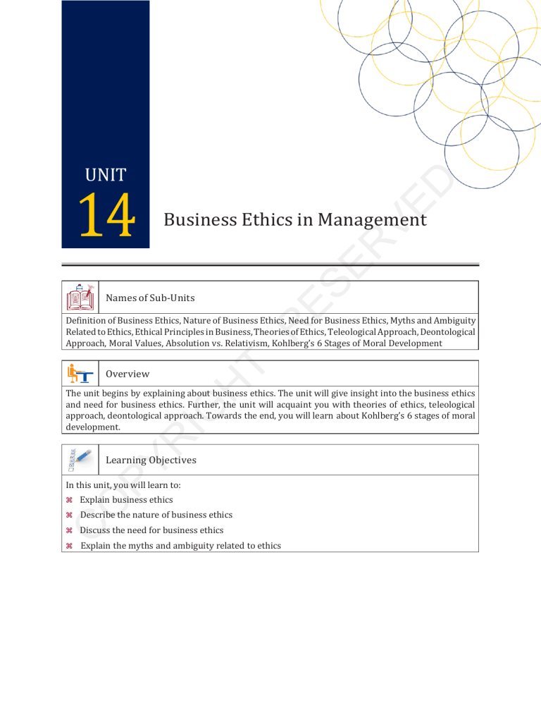 Business Ethics in Management Coursebook