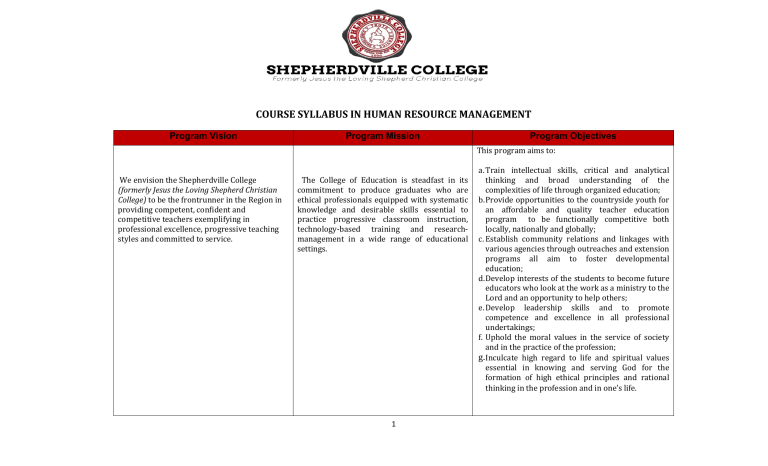 Human Resource Management Course Syllabus
