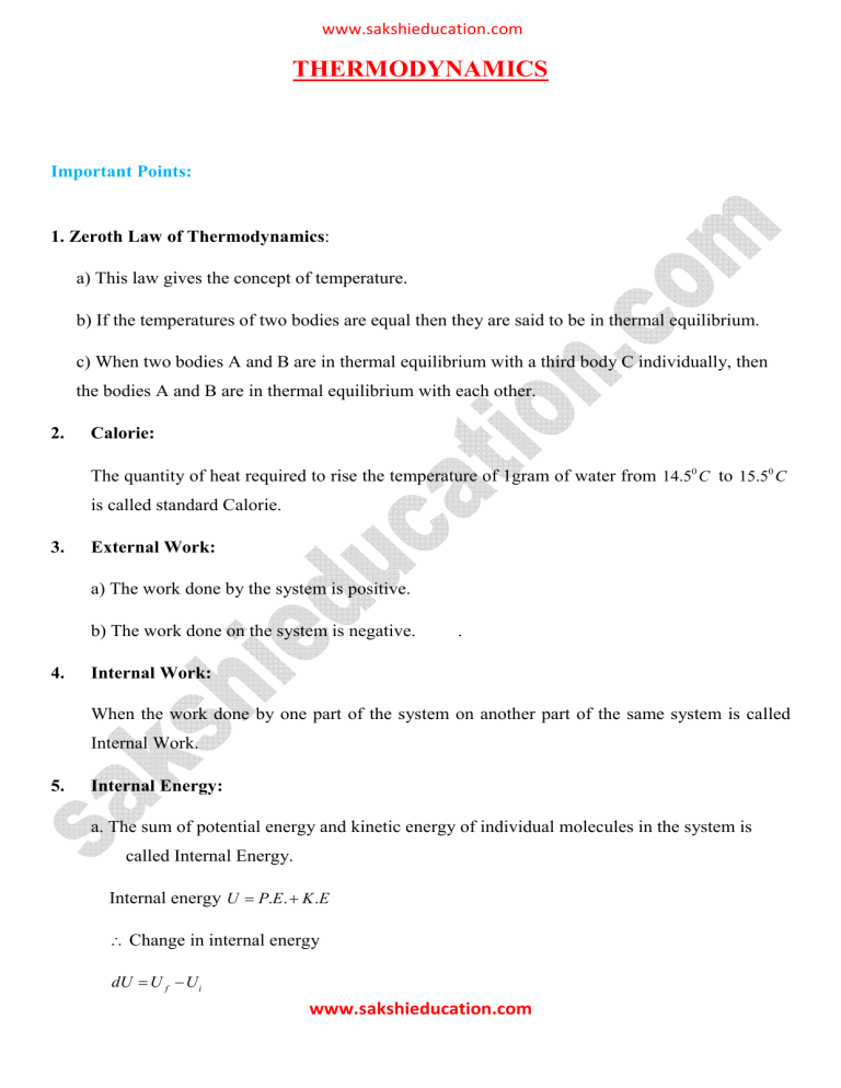Thermodynamics Study Guide: Key Concepts & Laws