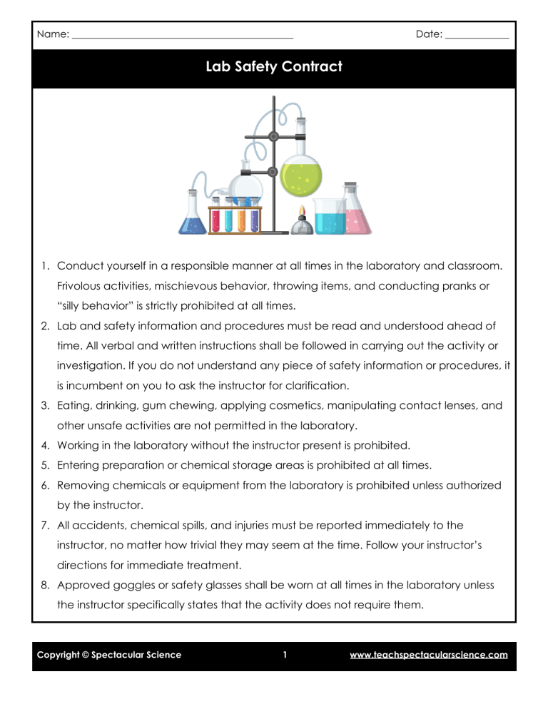 Lab Safety Contract