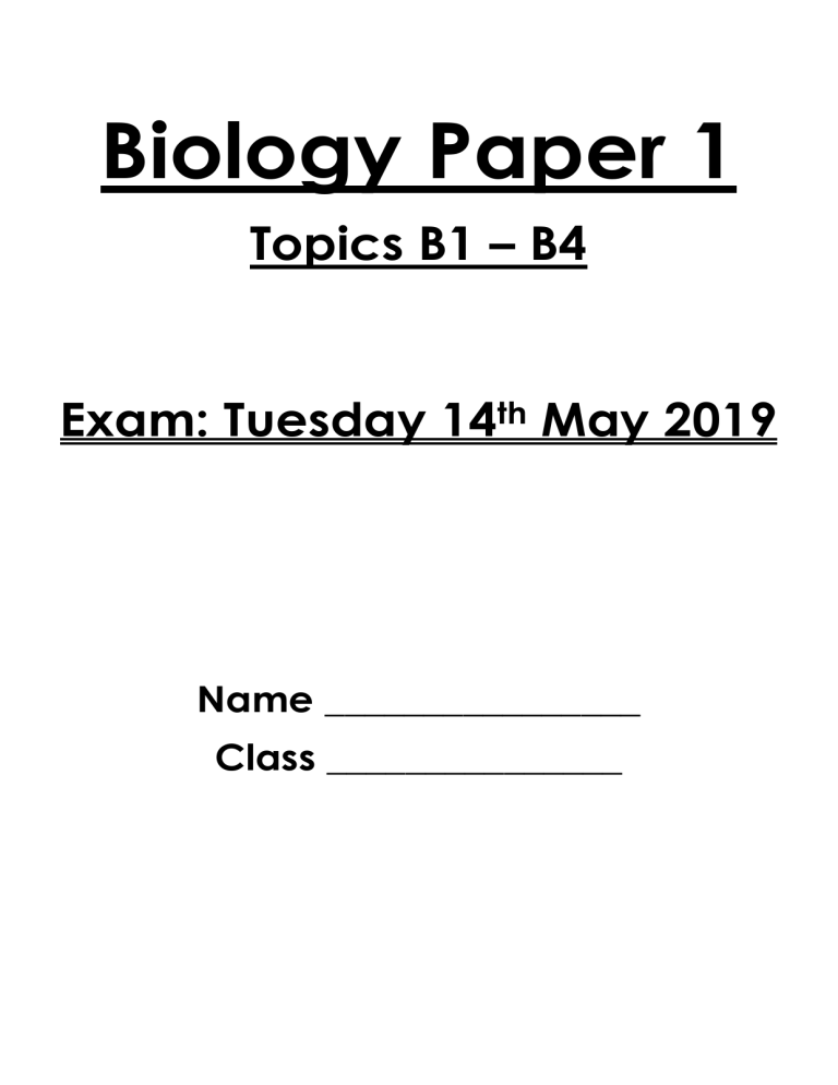 Biology revision booklet