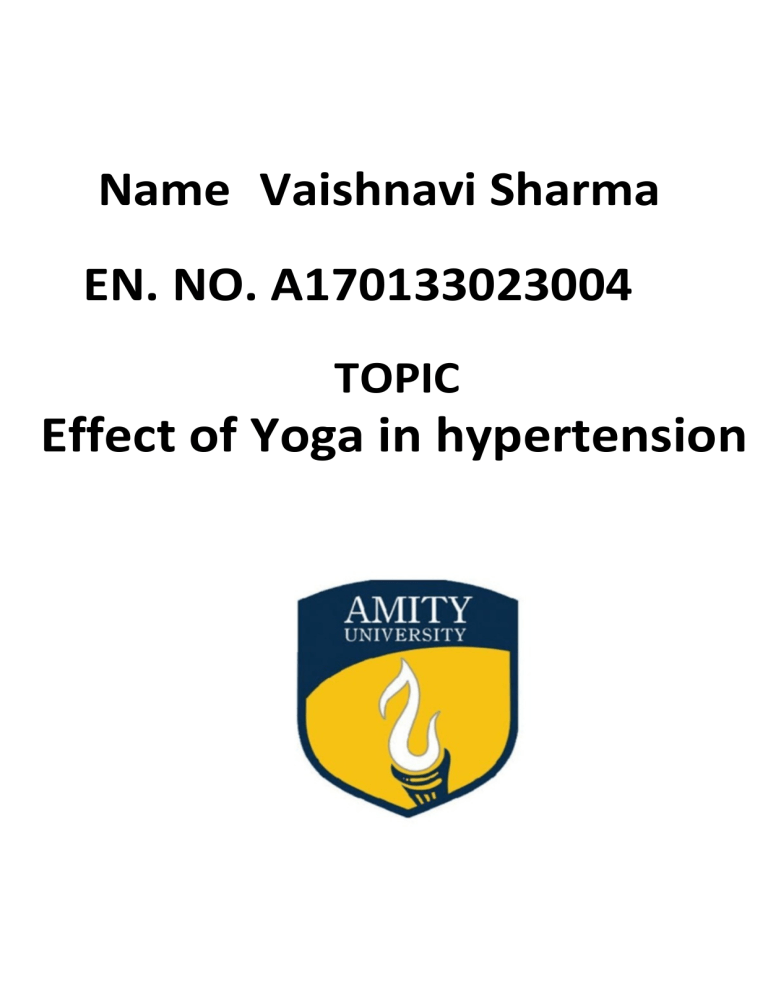 Yoga & Hypertension: A Research Paper