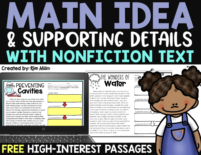 Main Idea & Supporting Details Worksheet