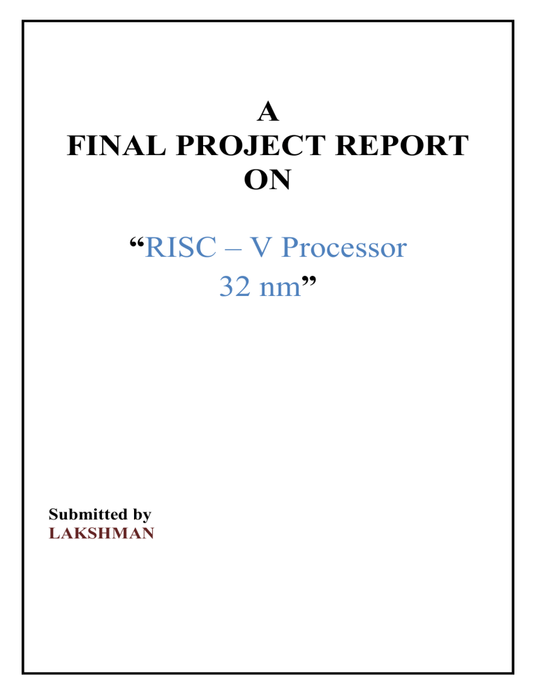 RISC-V protsessori lõputöö aruanne 32 nm