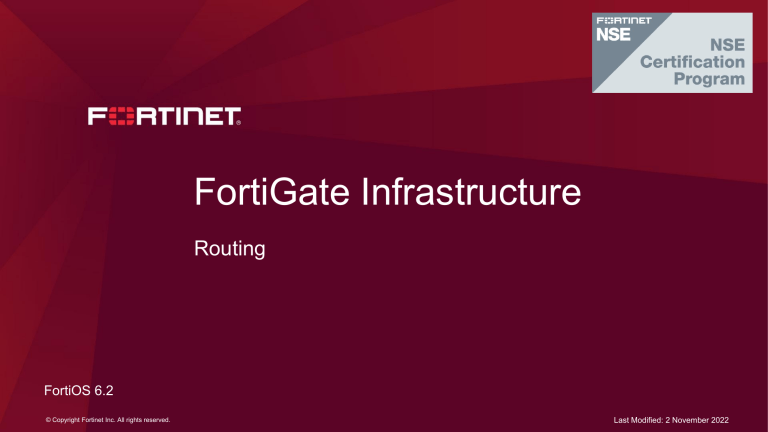 FortiGate Routing Infrastructure