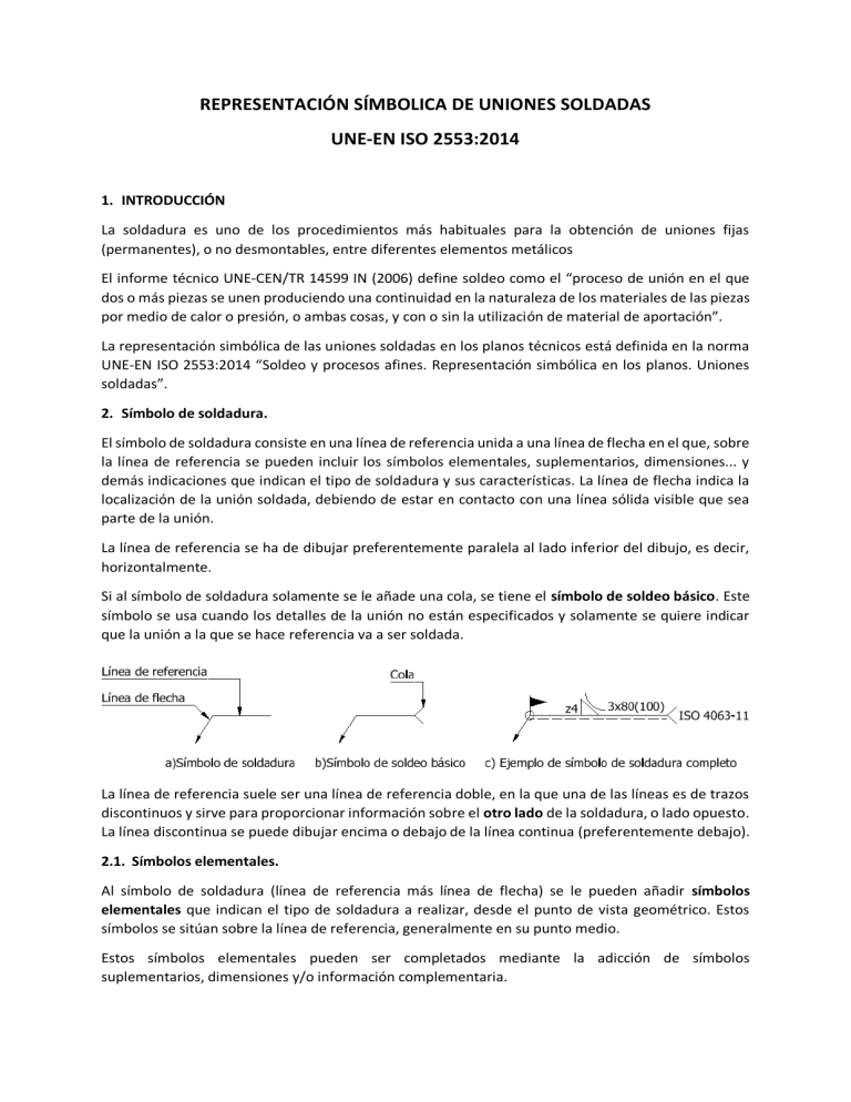 Representación Simbólica de Uniones Soldadas UNE-EN ISO 2553