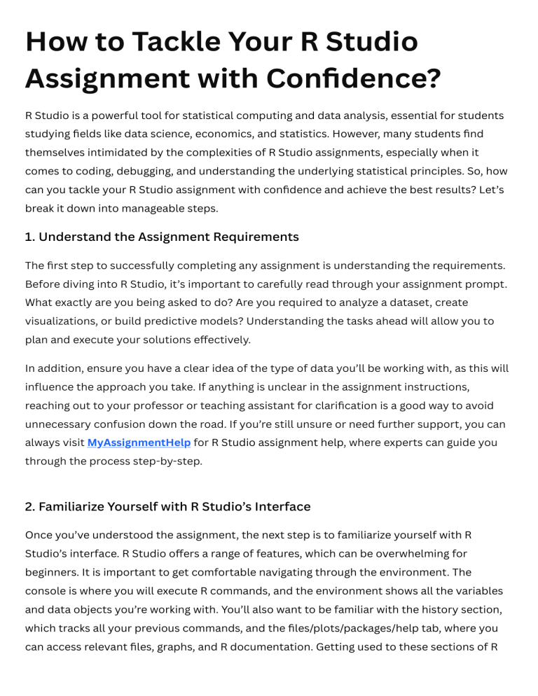 Tackle R Studio Assignments with Confidence