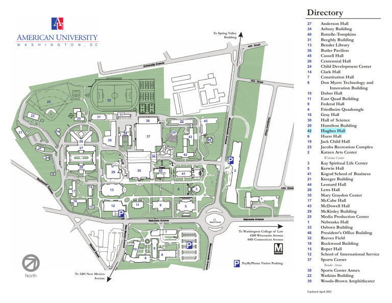 American University Campus Map