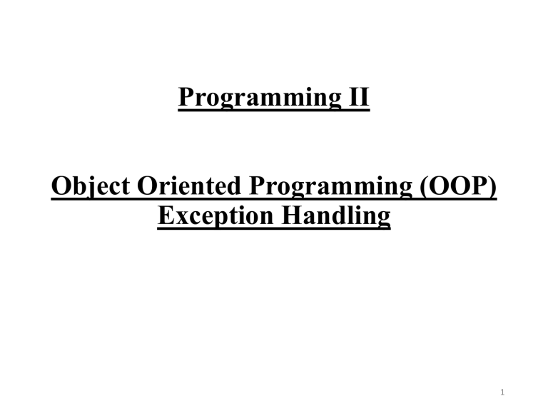 OOP Exception Handling in Java